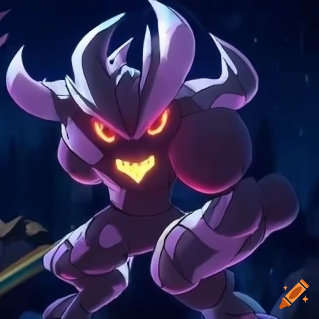 Demonic armored pokemon knights in battle mode with moon background on ...