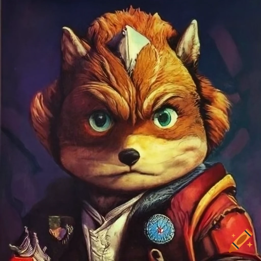 Intricate details of a vintage Star Fox poster inspired by James Gurney ...