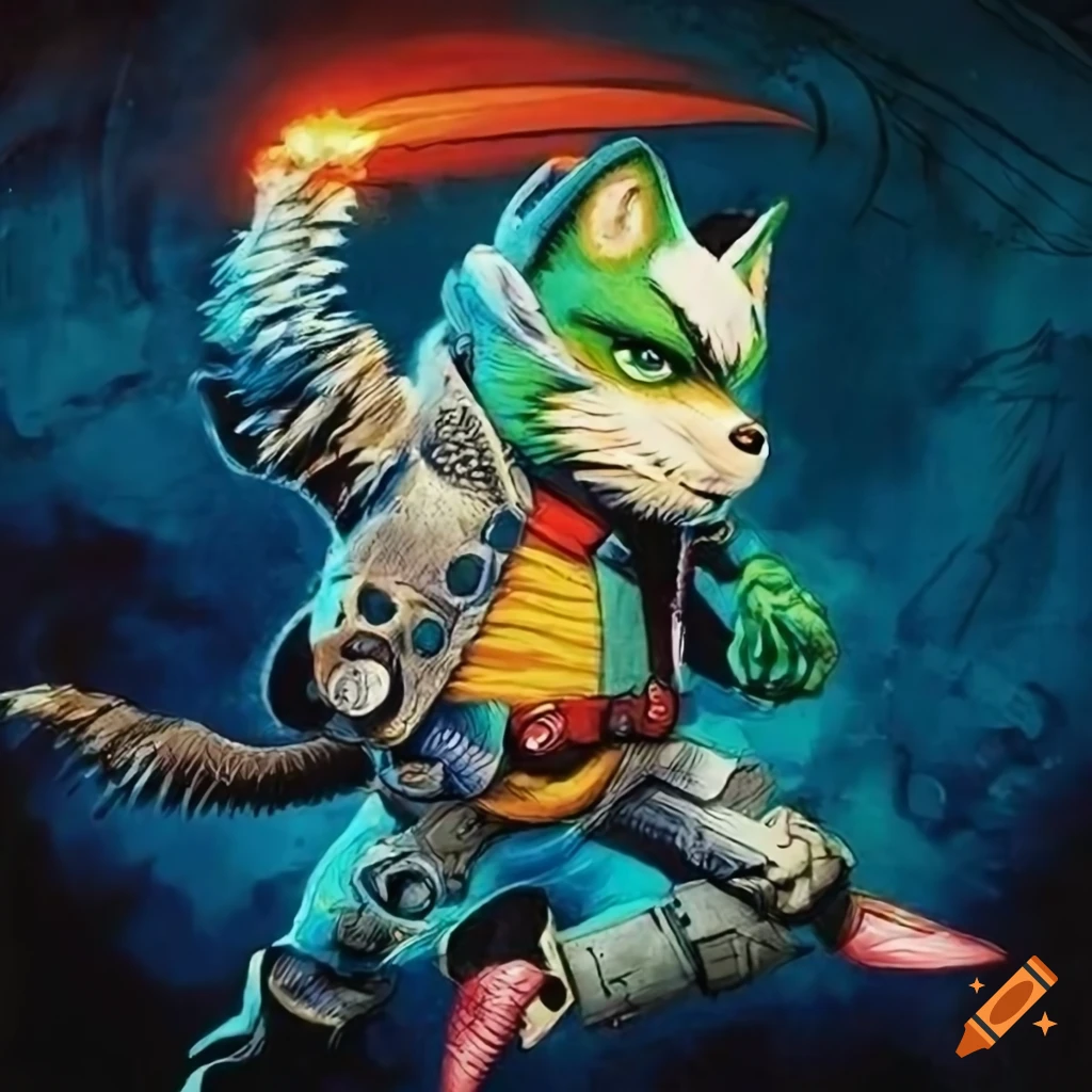 Intricately detailed vintage Star Fox poster on Craiyon