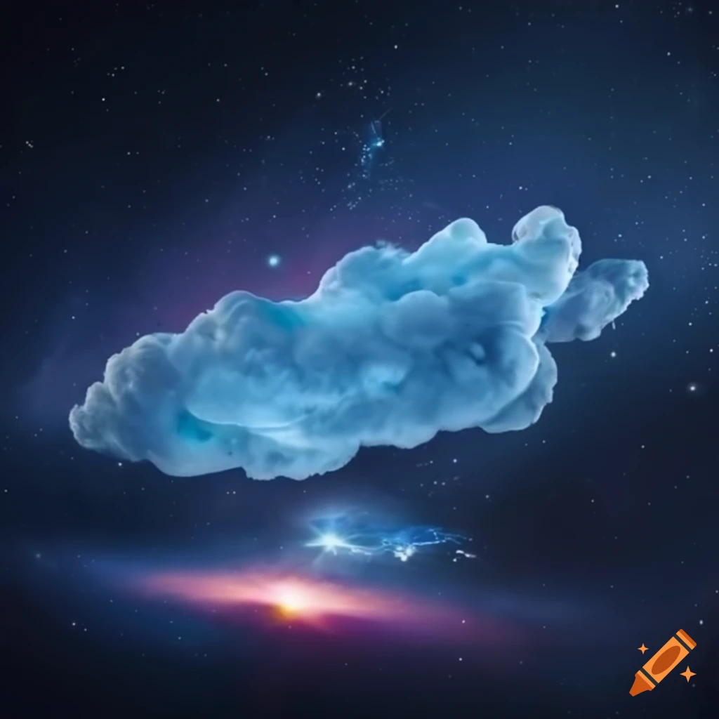 Icy cloud in space on Craiyon