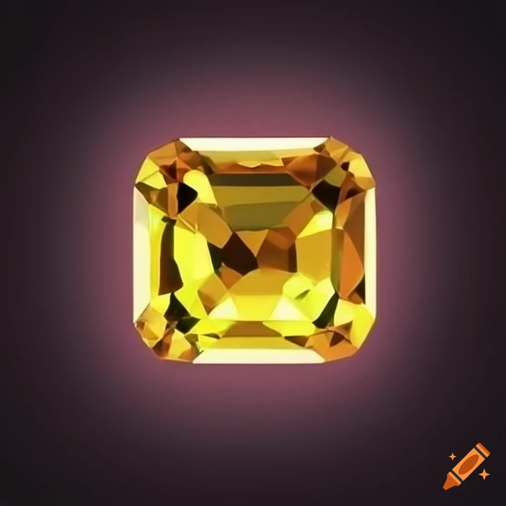 Square yellow gemstone on Craiyon