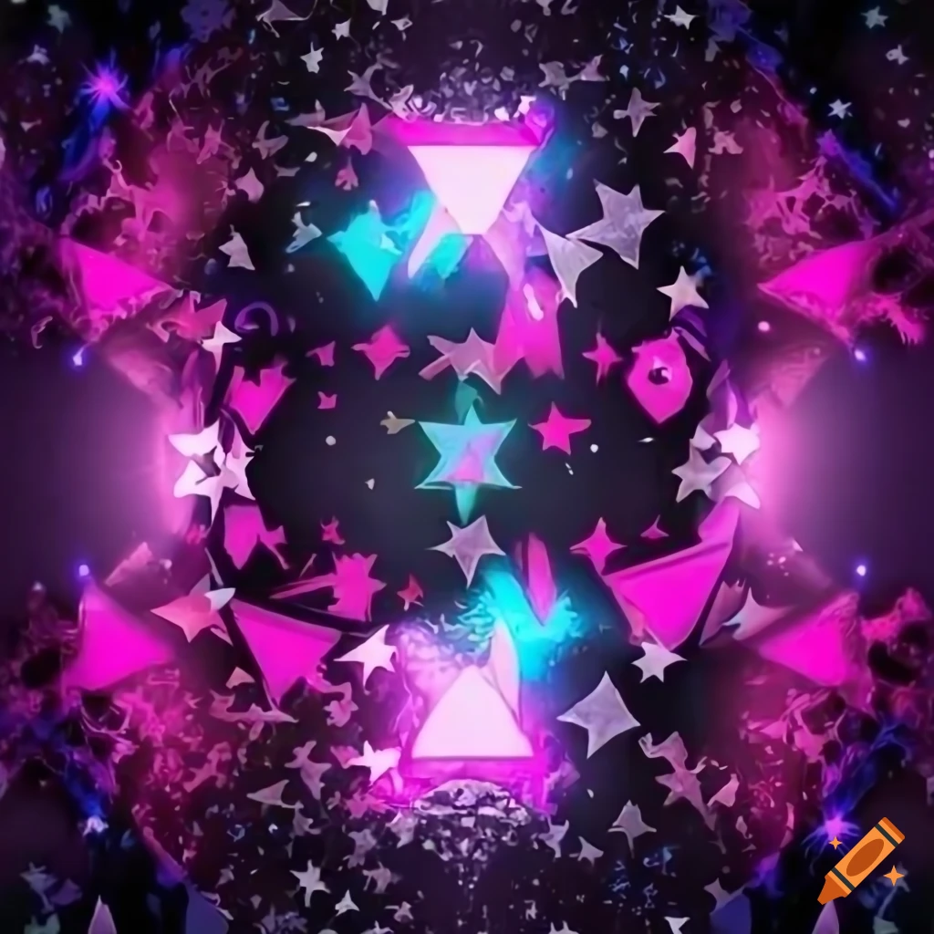 Cover for a music song with silver stars spelling Hyperpop on black ...