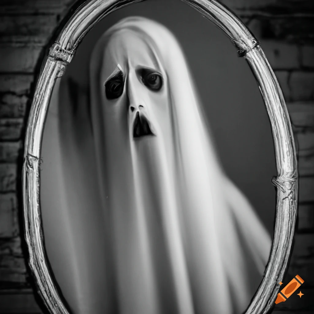 Ghost reflection in a mirror on Craiyon