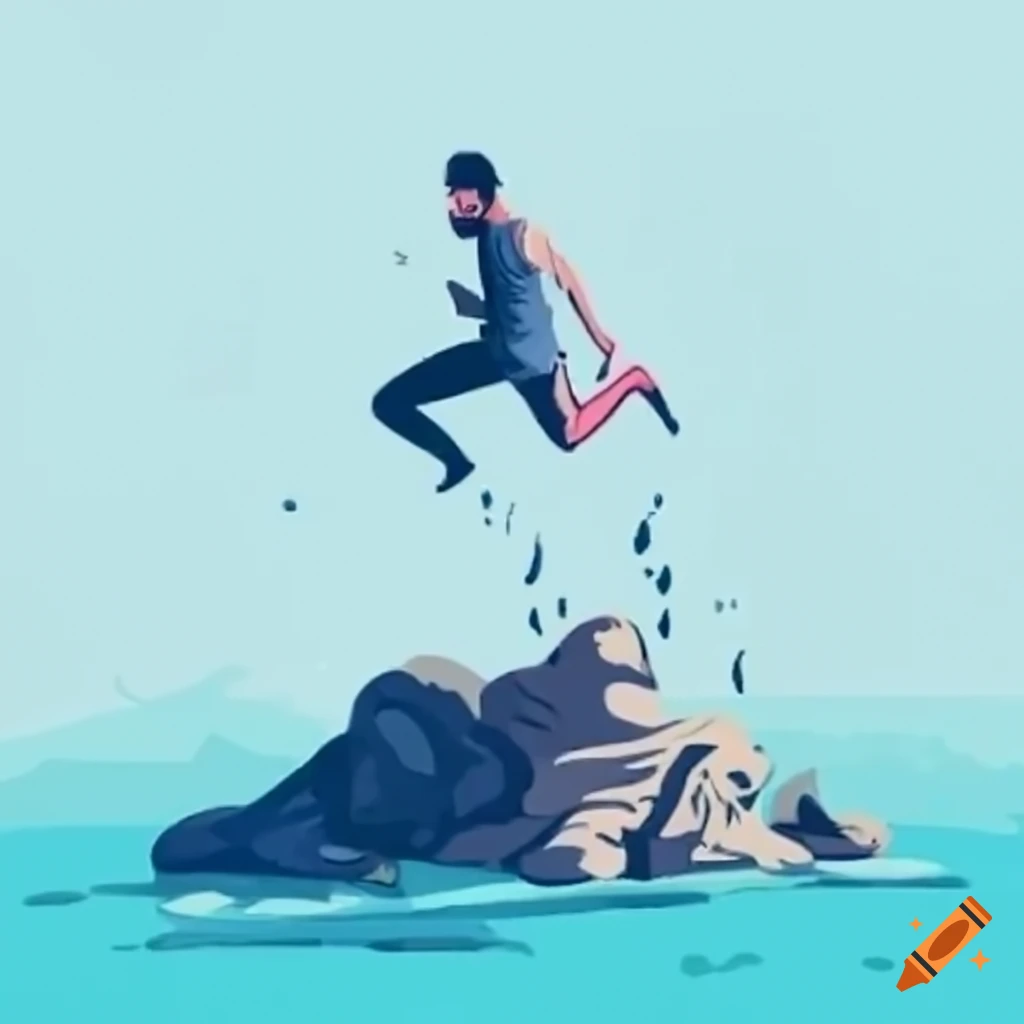 Man pushing a stone uphill on Craiyon