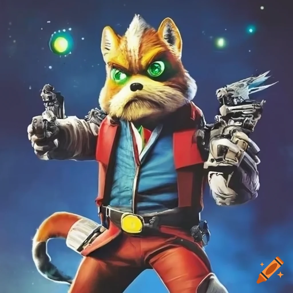 Vintage star fox poster with action-packed design on Craiyon
