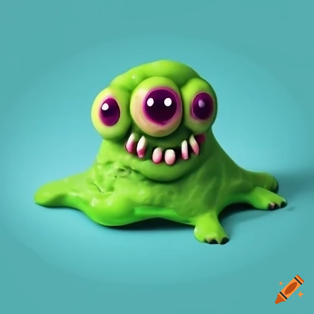 Cute slimy blob monster on Craiyon