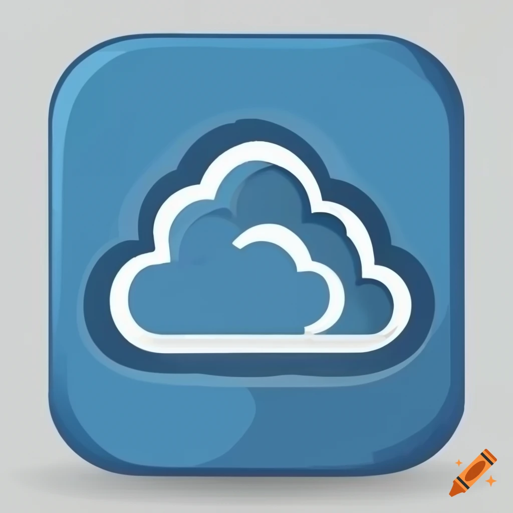 Cloud storage backup application icon in blue color on Craiyon
