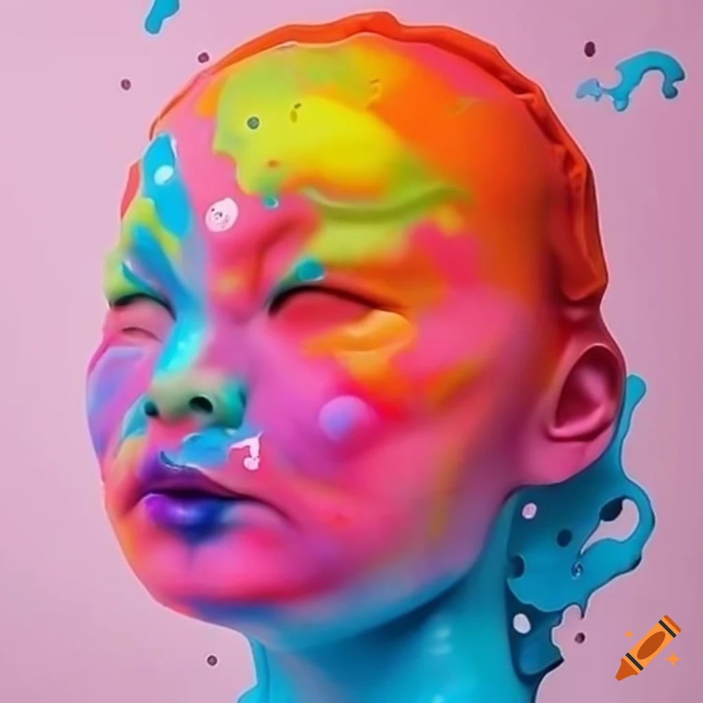 Colorful silicone painting on Craiyon
