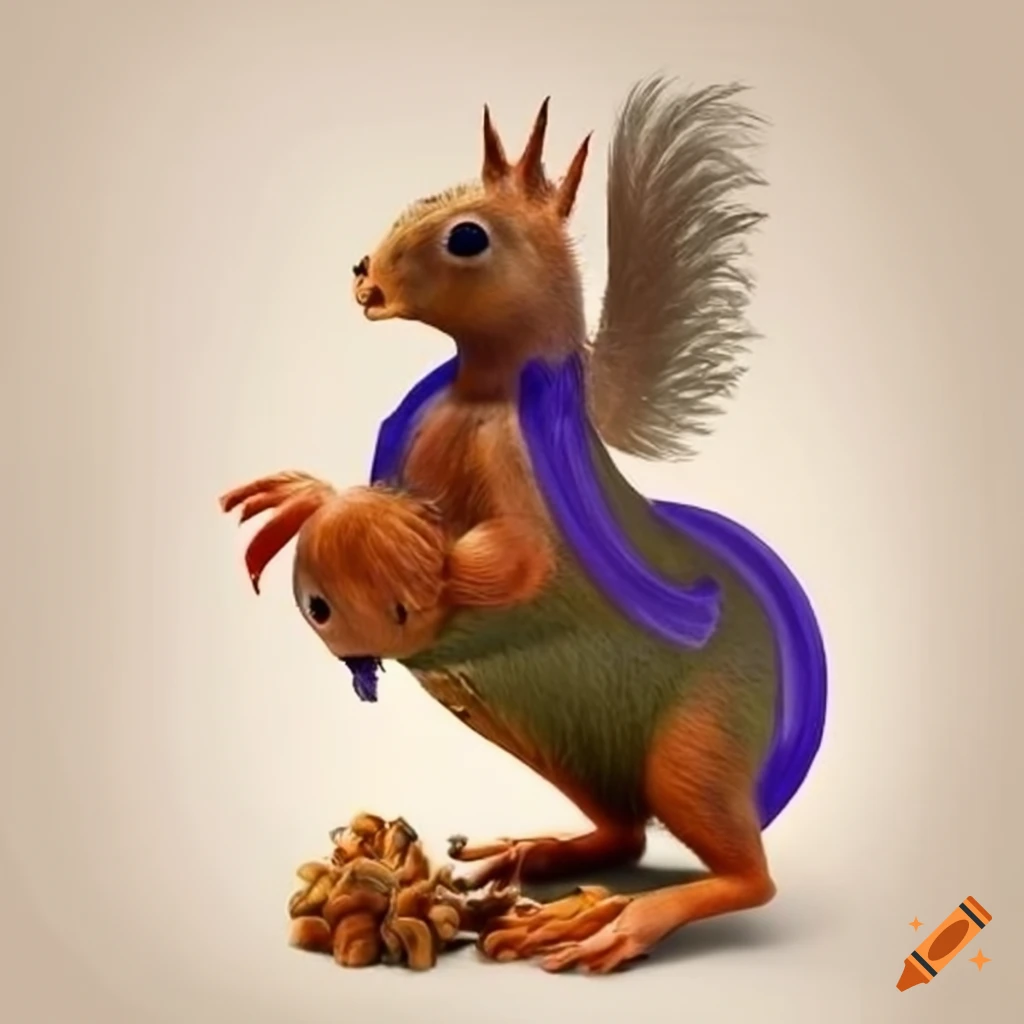 Medieval squirrels with bags of glass riding unicorns on Craiyon