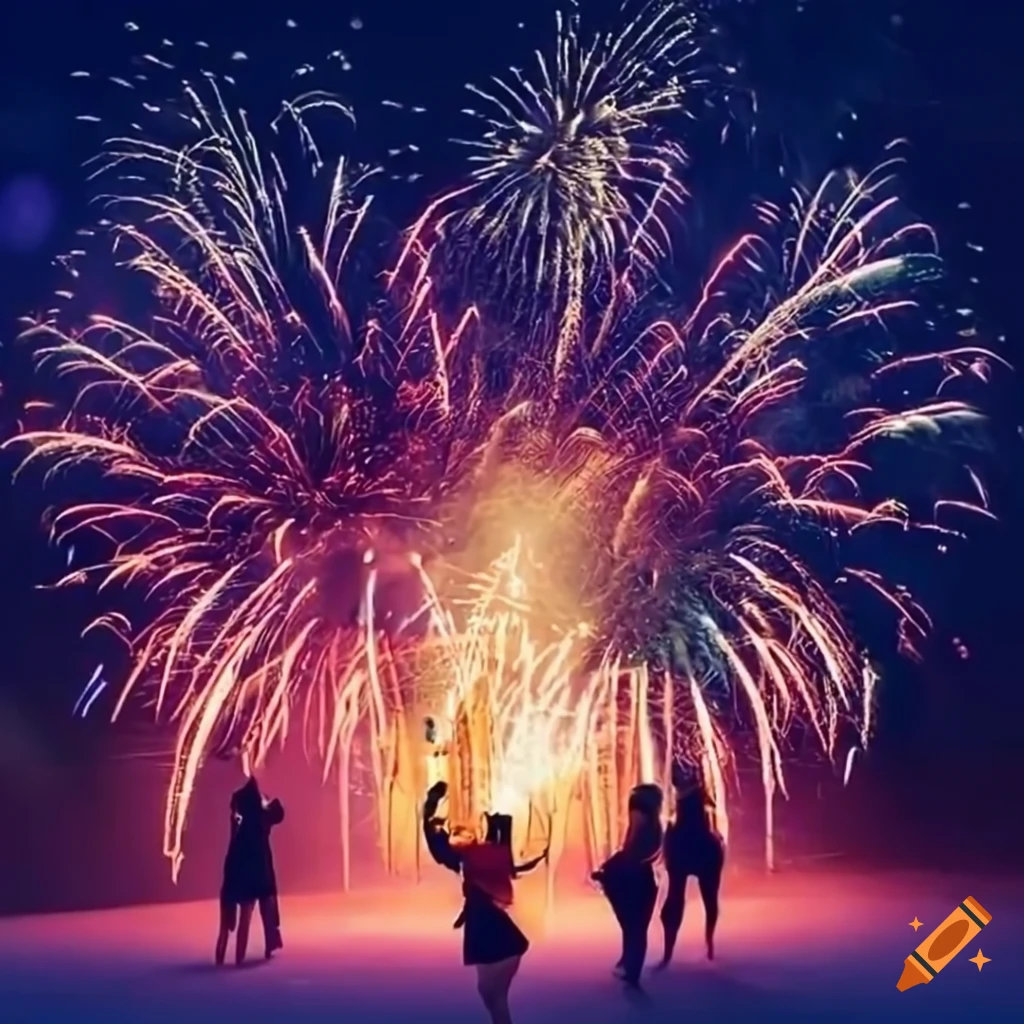 Charming birthday party with friends junas and ludo enjoying fireworks ...