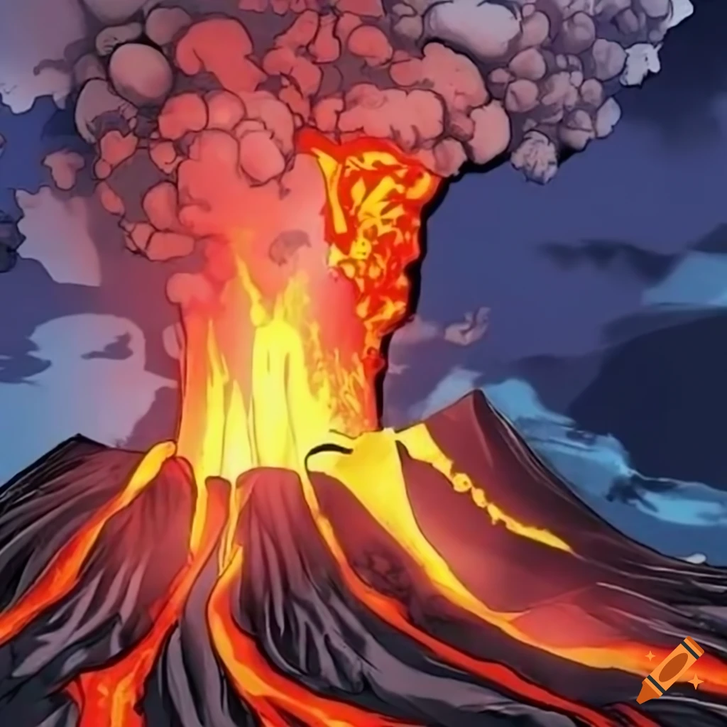 Volcanic eruption preparedness brochure cover on Craiyon