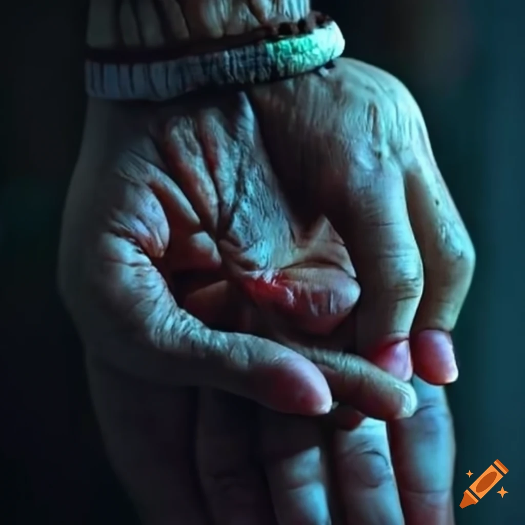 Nightmare image of hands on Craiyon