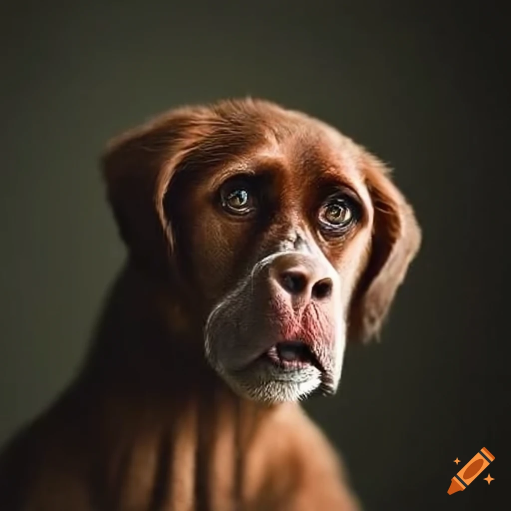 Dog crossed with a chimpanzee on Craiyon