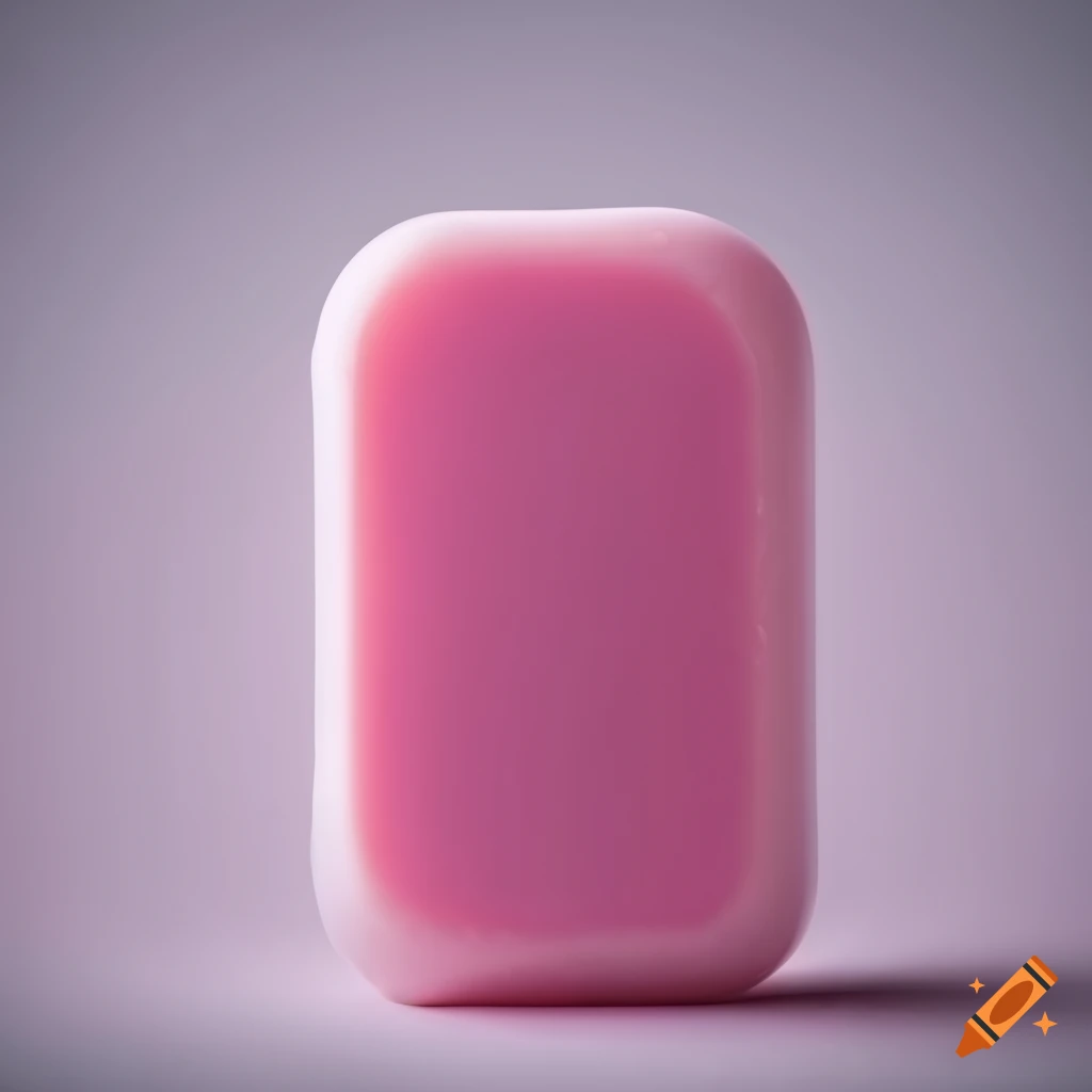 Pink soap on white background on Craiyon