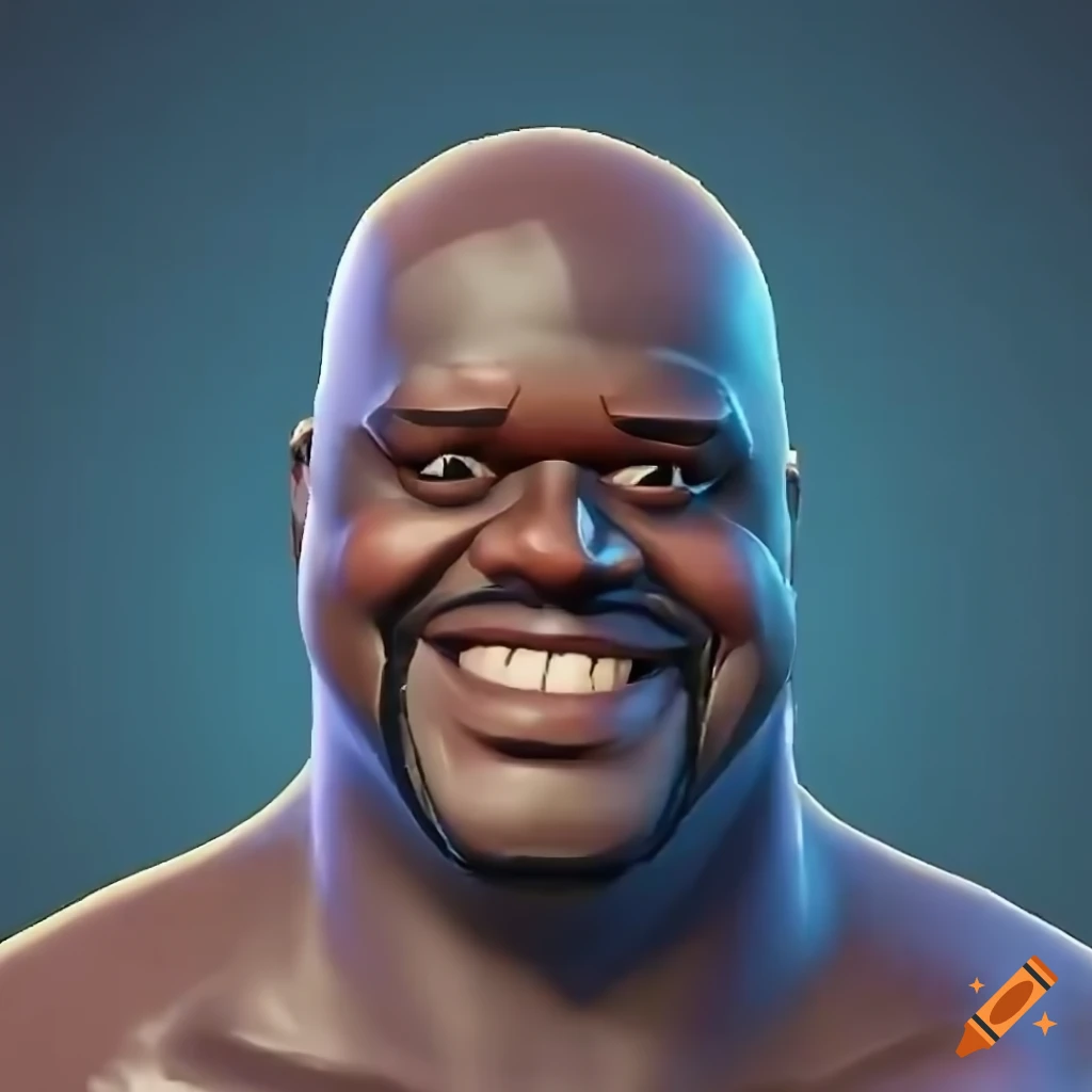3D model of Shaquille O'Neal as a Fortnite character on Craiyon
