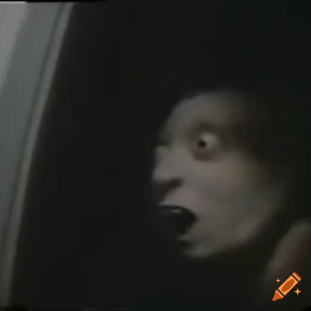 Creepy uncanny fish person in grainy vhs footage on Craiyon