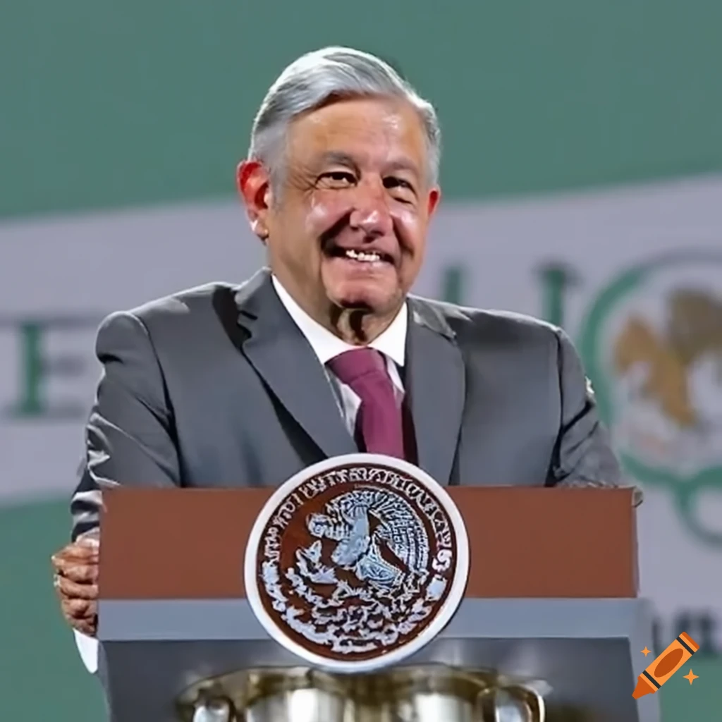 Mexican president amlo smiling in an electrician's hat with an oil ...