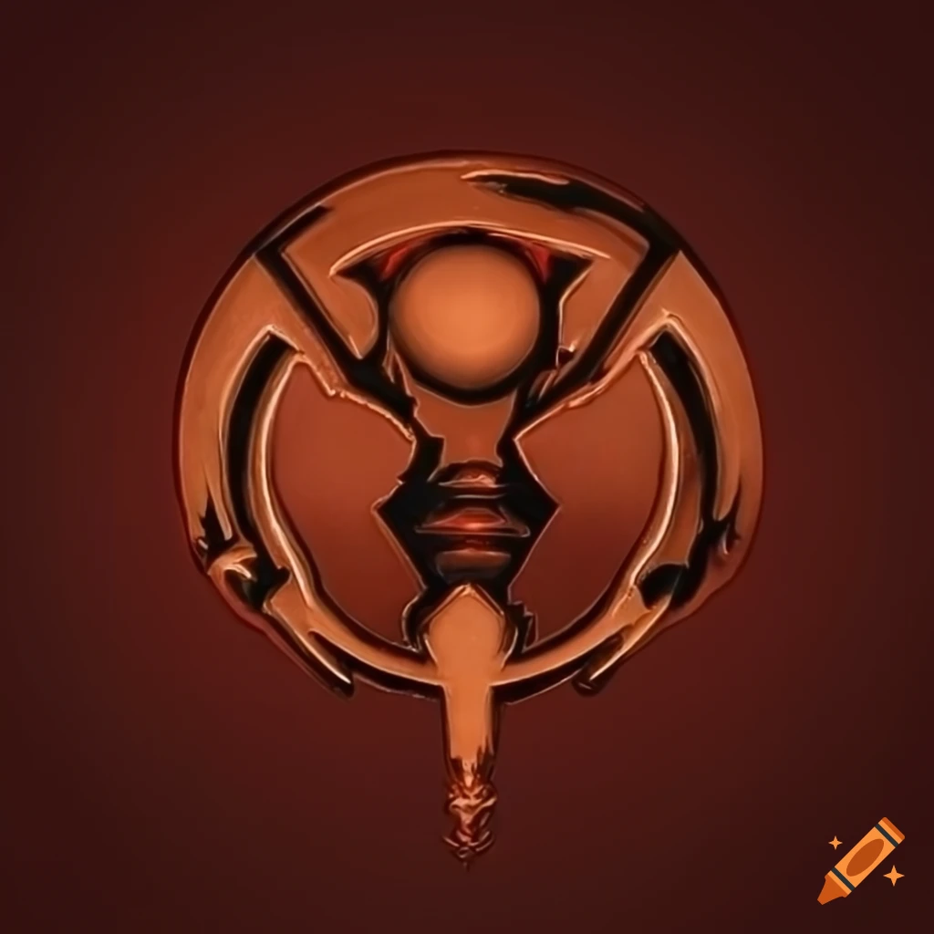 Wizard terran emblem in dark red and dark orange colors on Craiyon