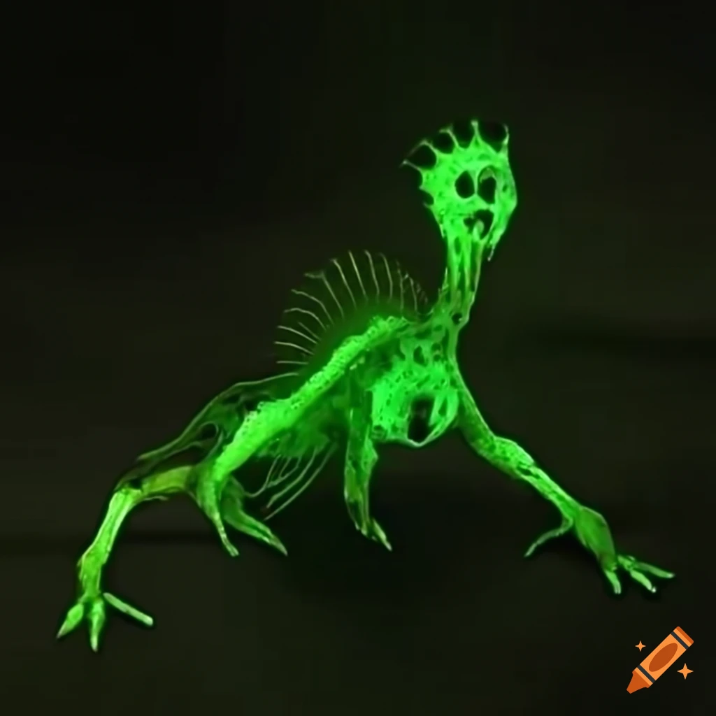 Glowing biopunk humanoid venus flytrap monster on Craiyon