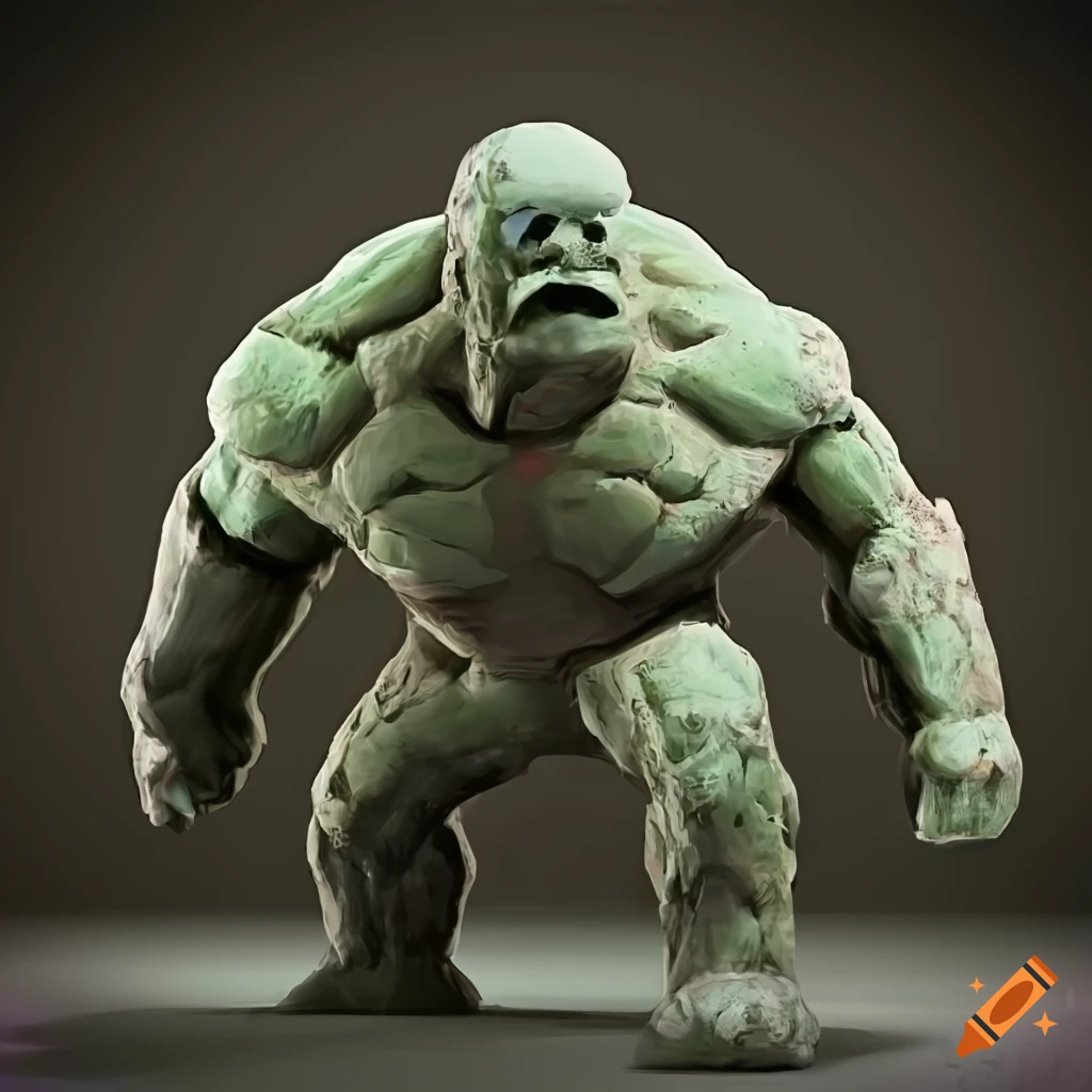 Chlorite clay golem sculpture on Craiyon