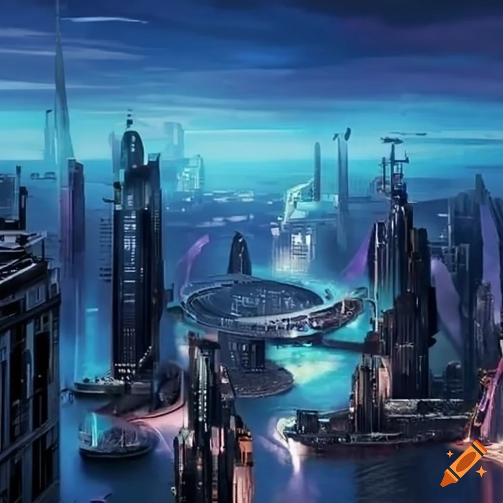 Future cityscape on Craiyon