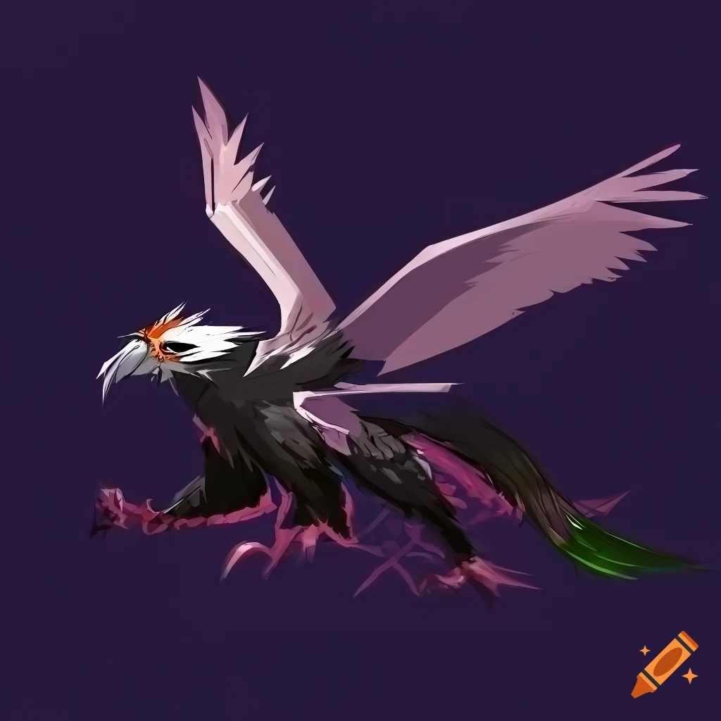 Futuristic hawk secretarybird archaeoraptor hybrid fursona in fantasy ...