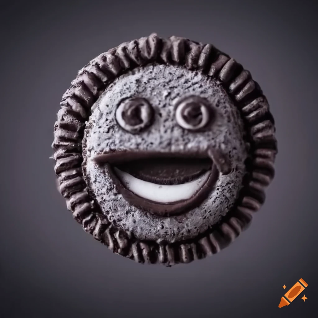 Oreo biscuit with a face design on Craiyon