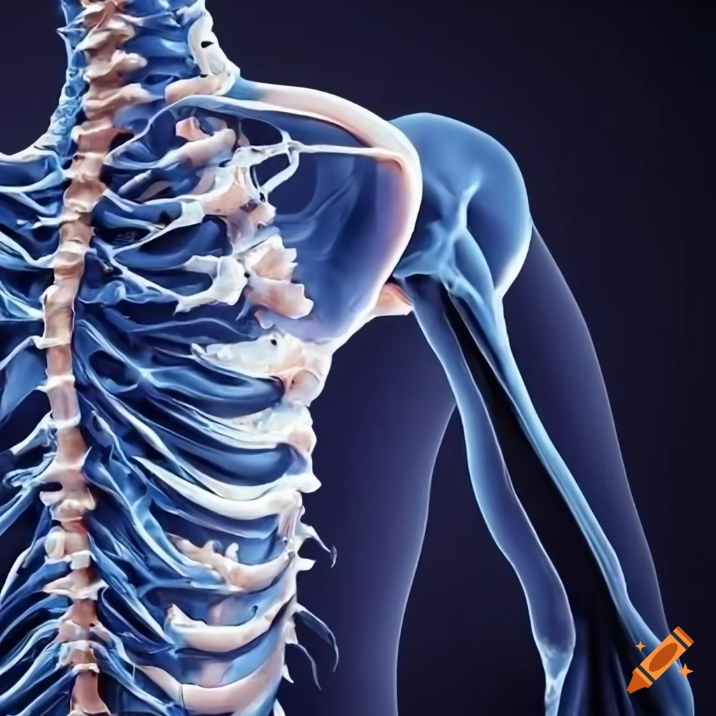 Detailed human spine anatomy illustration on Craiyon