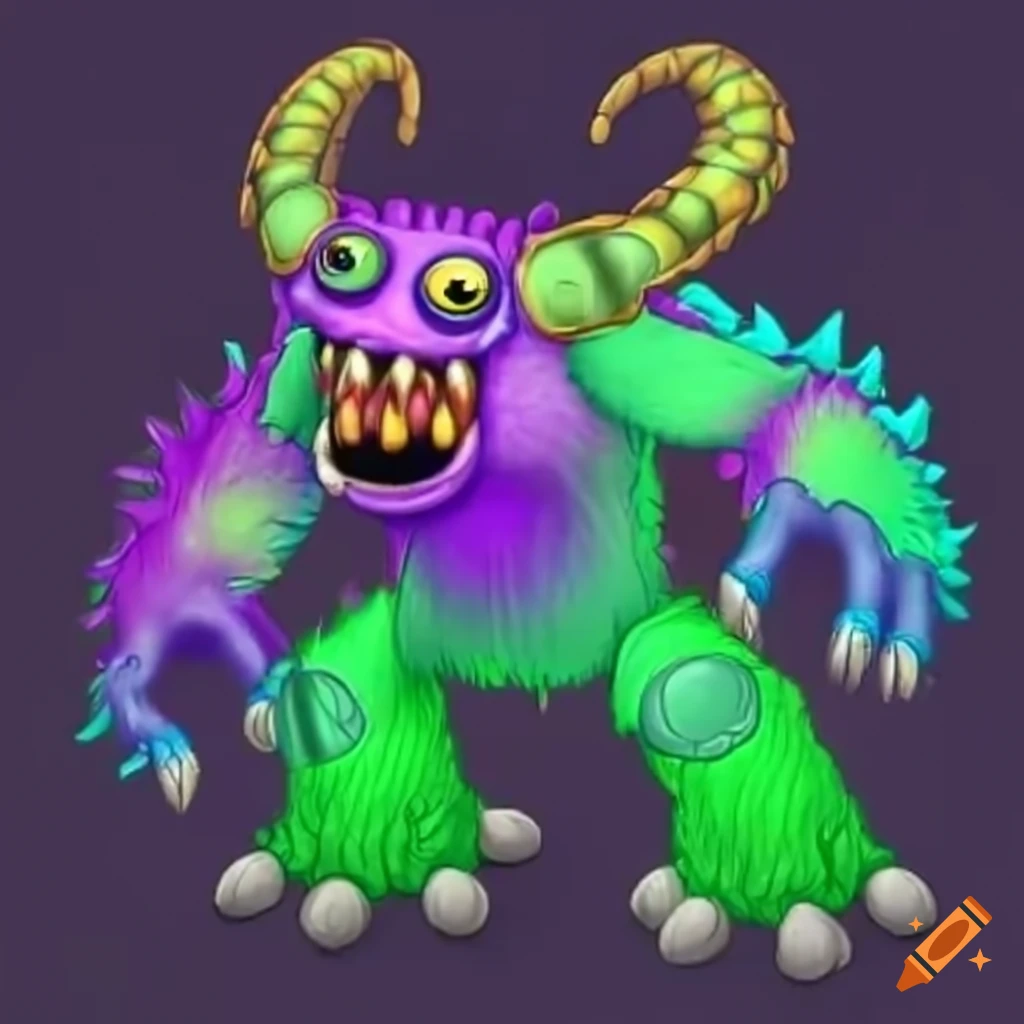 Monster with spikes, three arms, and four eyes in my singing monsters ...