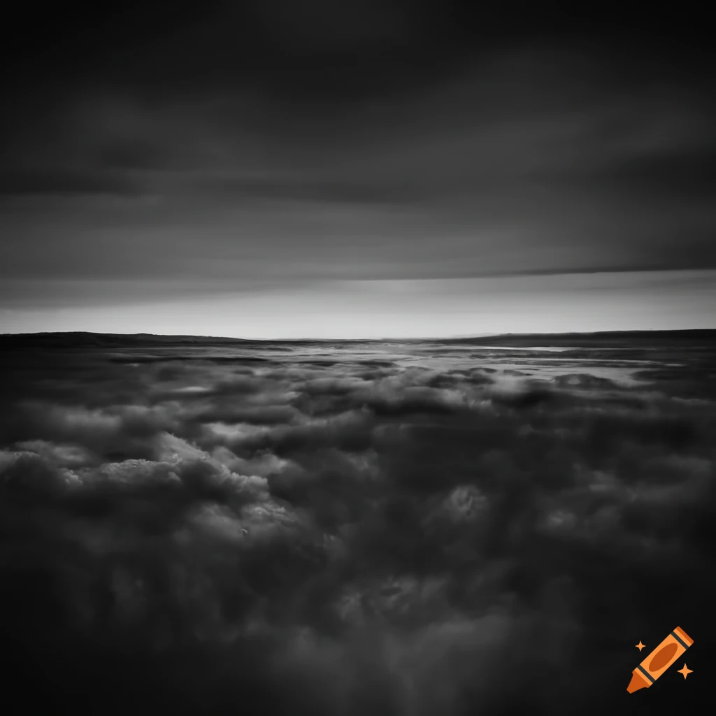 Desolate black and white landscape on Craiyon