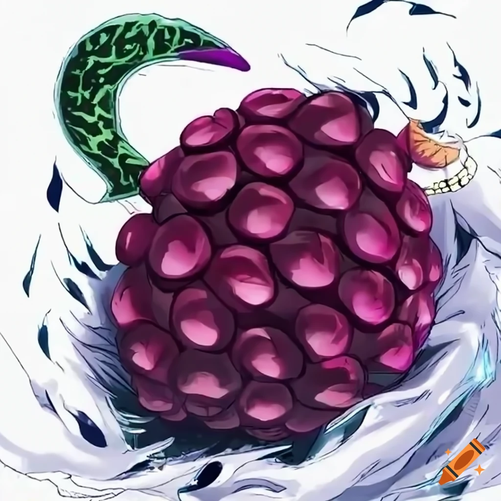 Devil fruit from One Piece with samurai powers in white and black on ...
