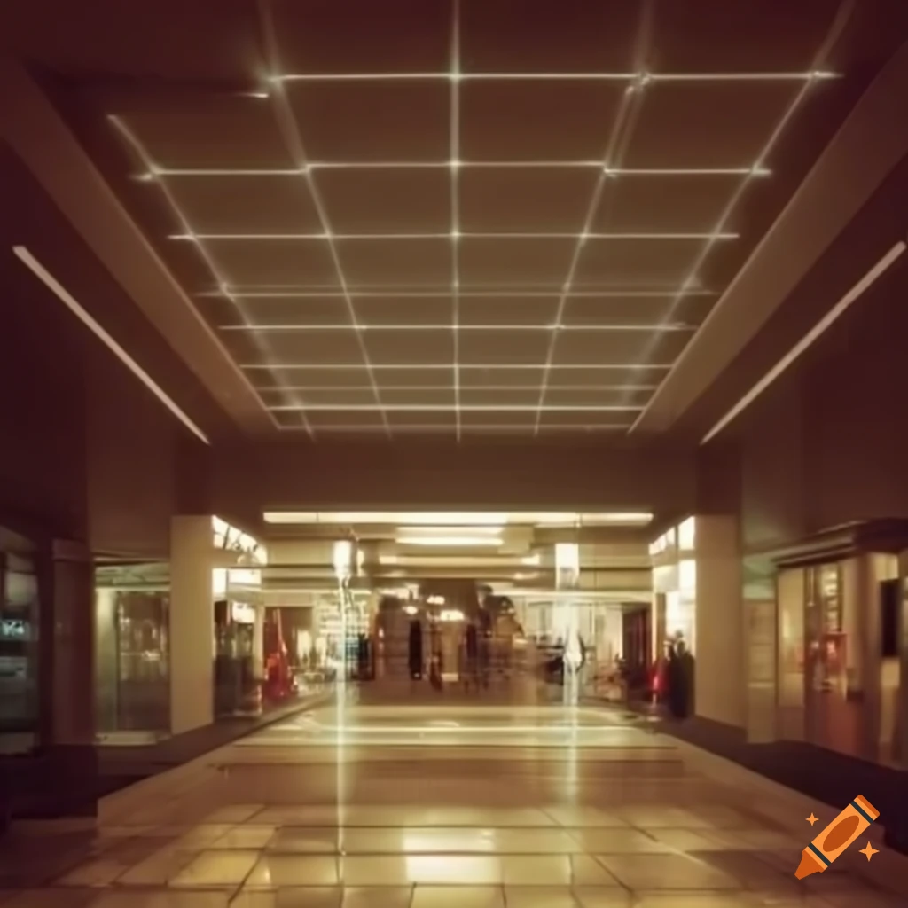 Liminal mall scene on Craiyon