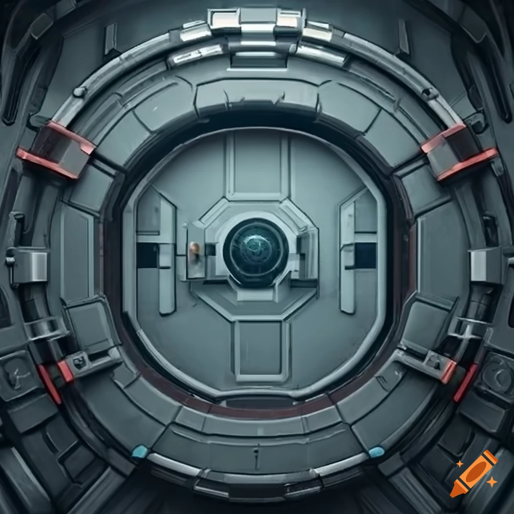 Sci-fi round door closed vault on Craiyon