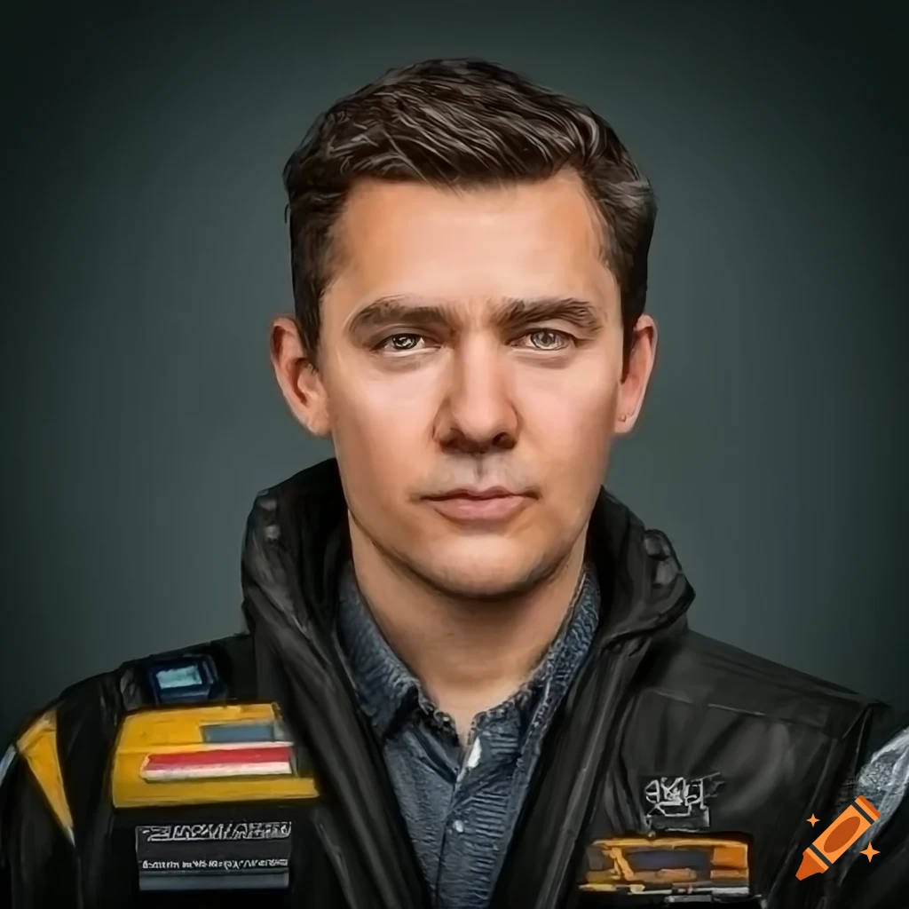 Portrait of a male battletech pilot in mid-age on Craiyon