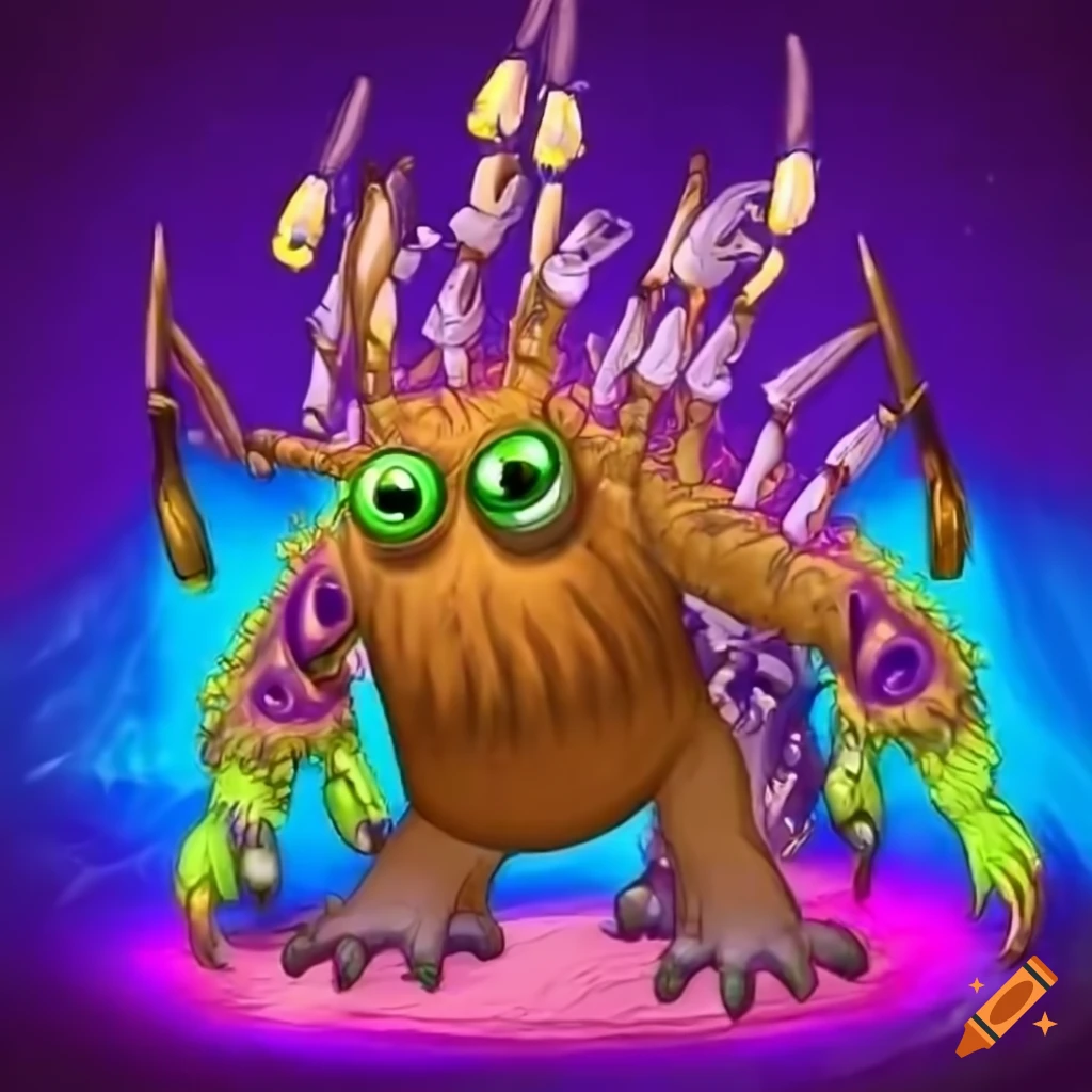 Unique monster with spikes, multiple arms, and enchanting appearance on Craiyon