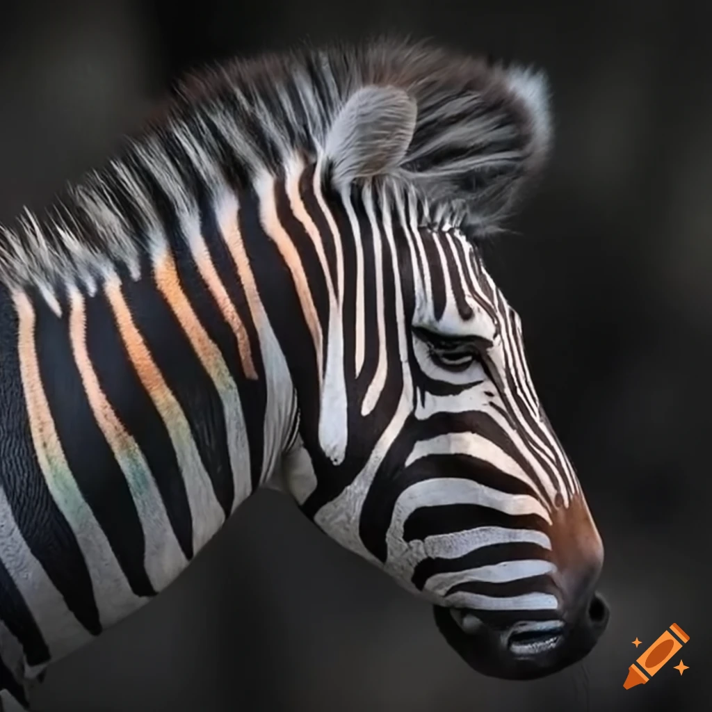 Zebra with rainbow stripes on Craiyon