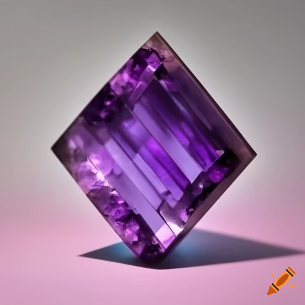 Amethyst rhombus gemstone on Craiyon