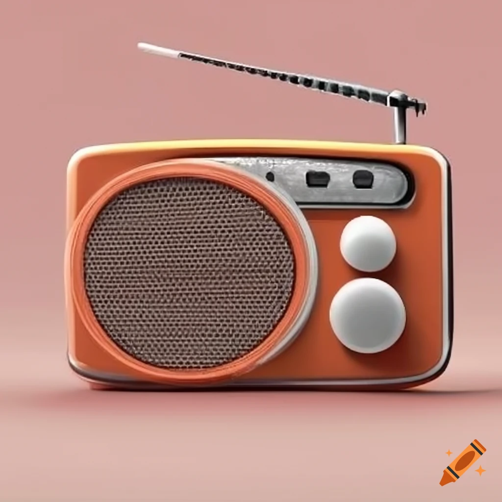3D radio set with warm colors on Craiyon