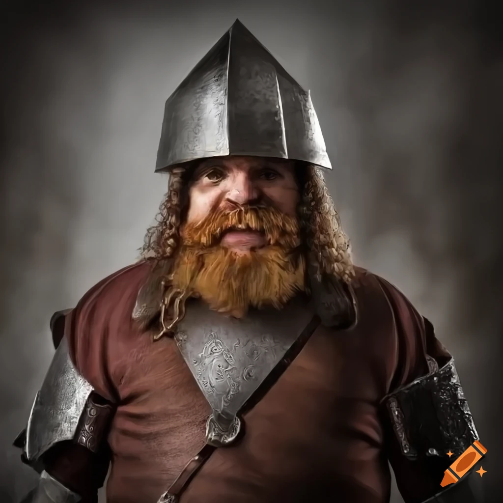 Portrait of a medieval dwarf warrior with an axe on Craiyon