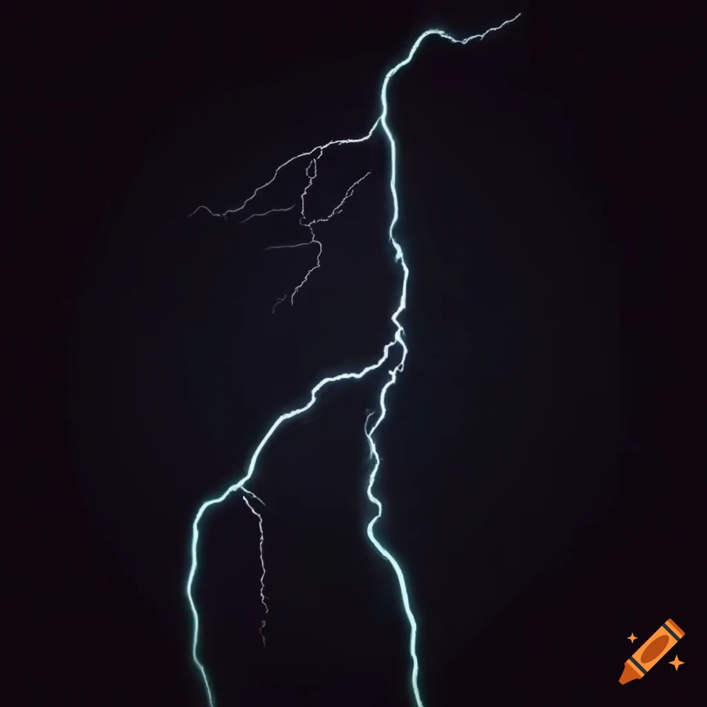 Dynamic lightning bolt against a dark backdrop in graphic design on Craiyon