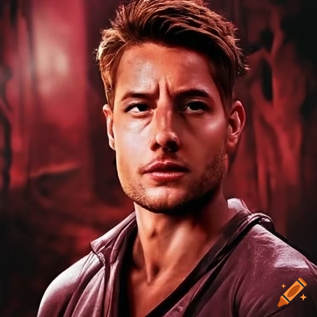 Justin hartley portraying a devil character on Craiyon