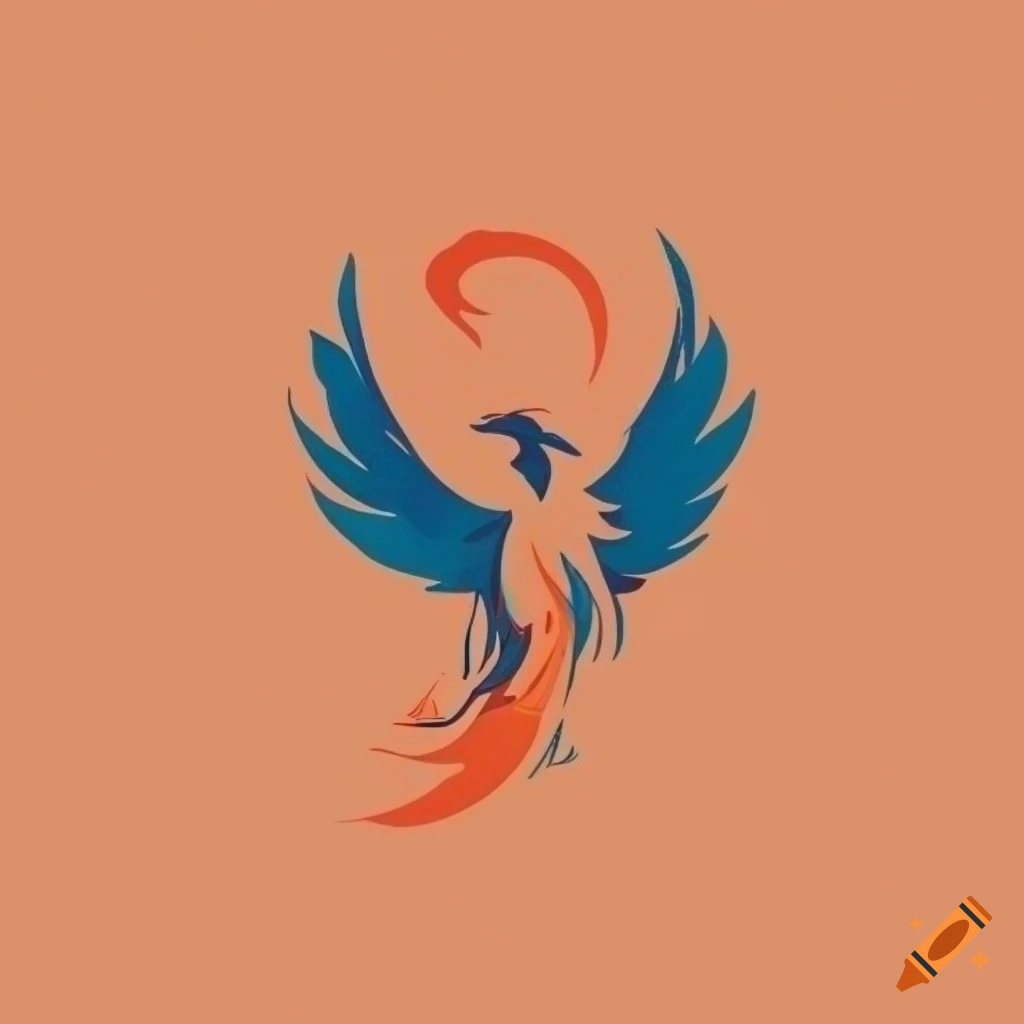 Minimalist phoenix logo design on Craiyon