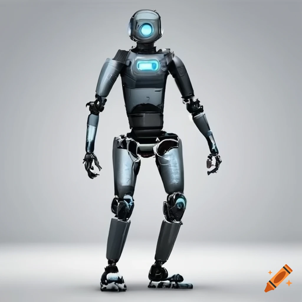 Futuristic humanoid robot in full body view on Craiyon