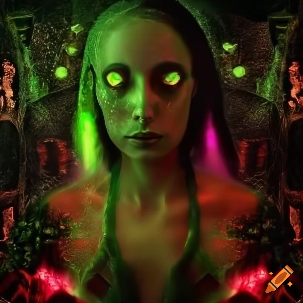 Biopunk cityscape with cyborg mermaid goddesses on Craiyon