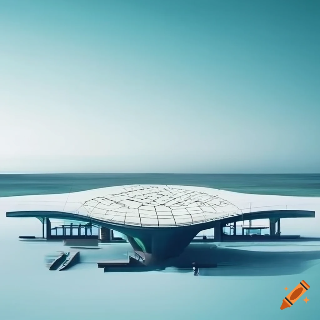Exterior design of an international airport with architectural style ...