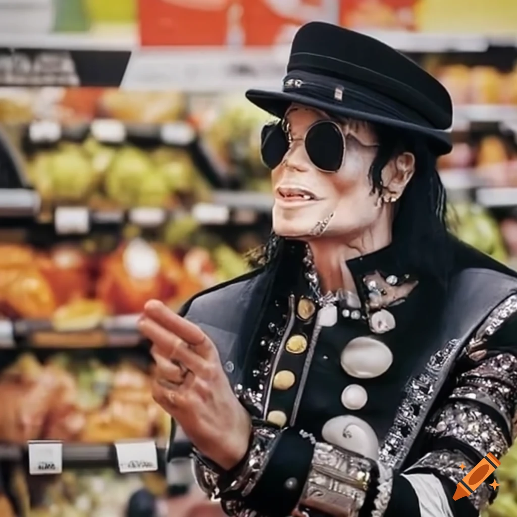 Michael jackson as a manager in a uk supermarket on Craiyon