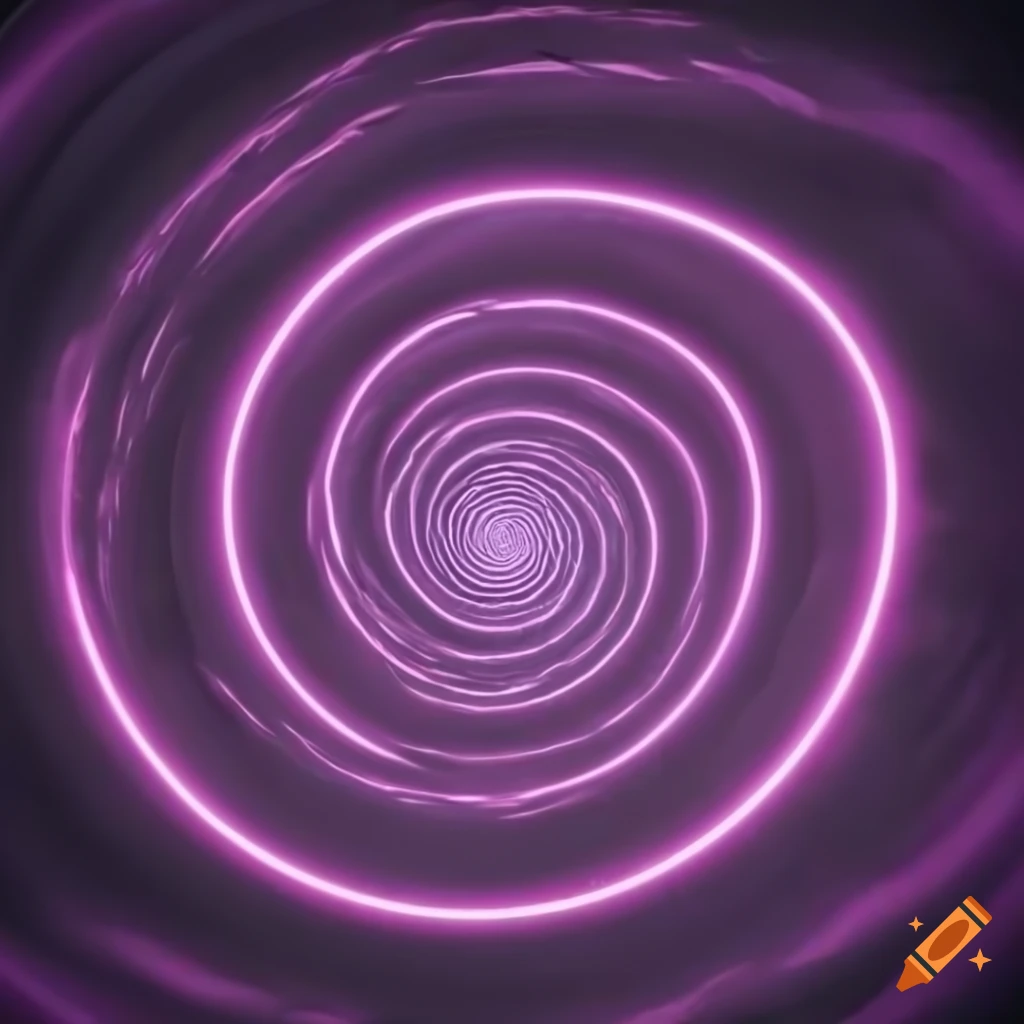 Pink neon light 3D render of a vortex spiral on Craiyon