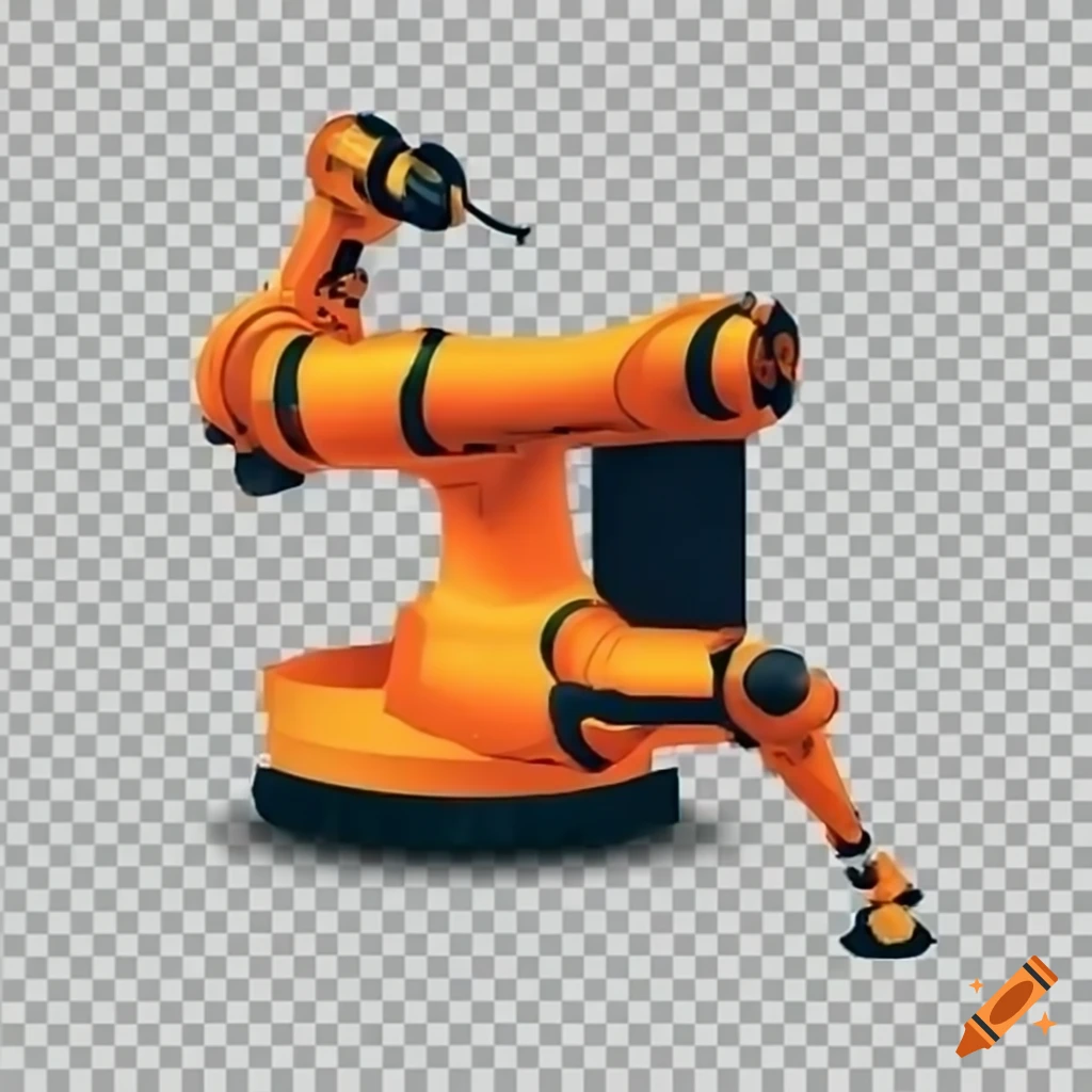 Cnc logo with kuka robot arm drilling a gear wheel on transparent ...