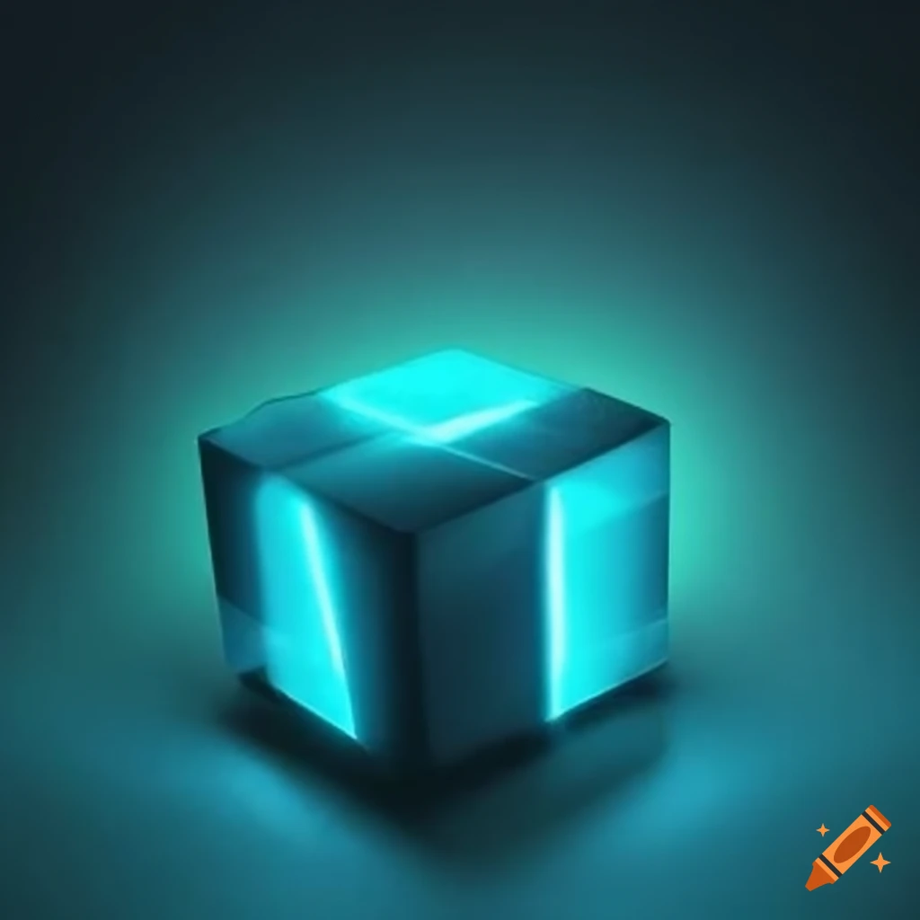 Glowing energy cube on Craiyon
