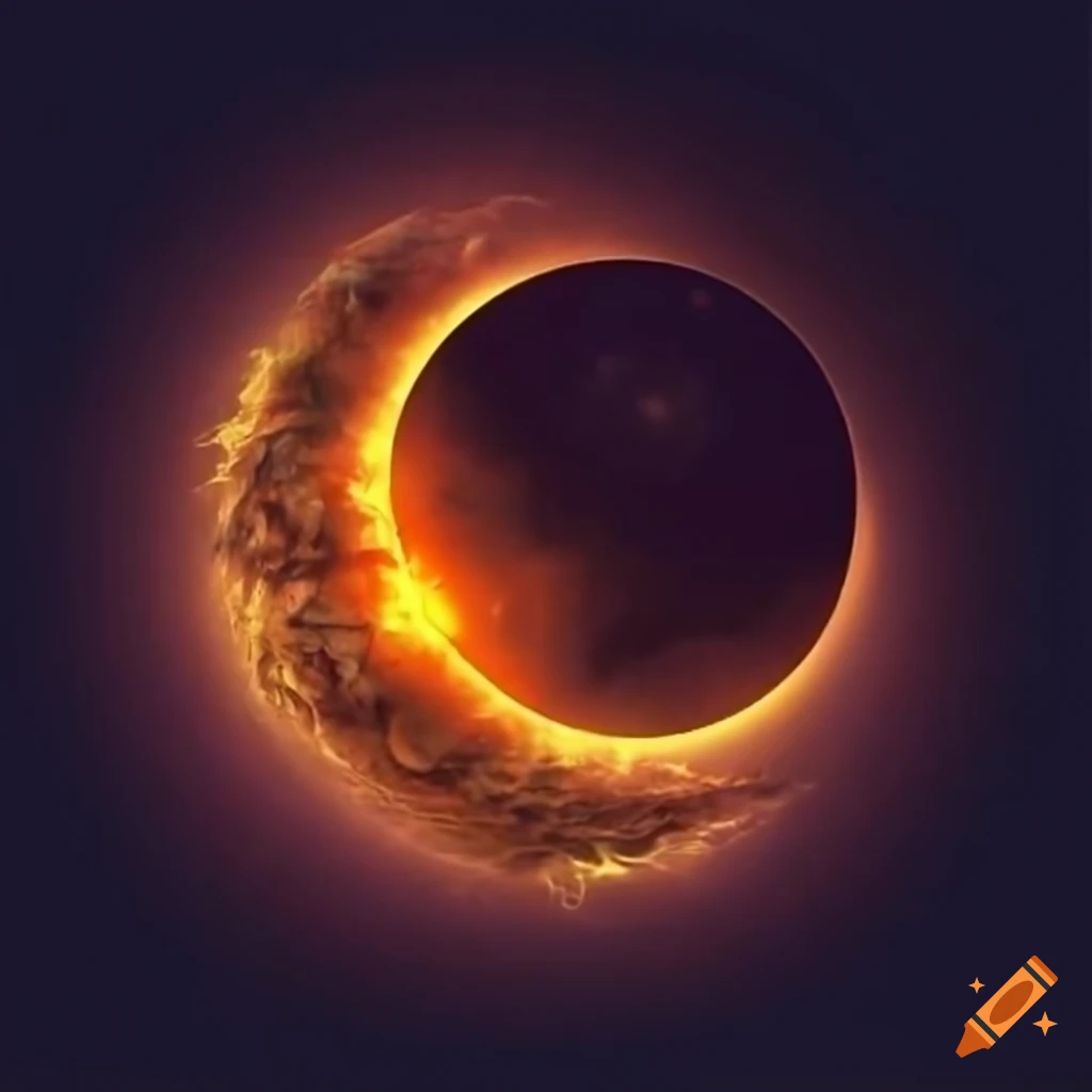 Mystical half moon and half sun setting with twinkling stars on Craiyon